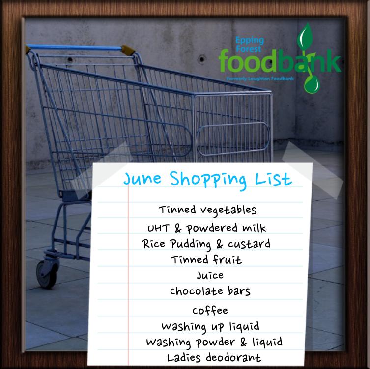 June Shopping List | Epping Forest Foodbank